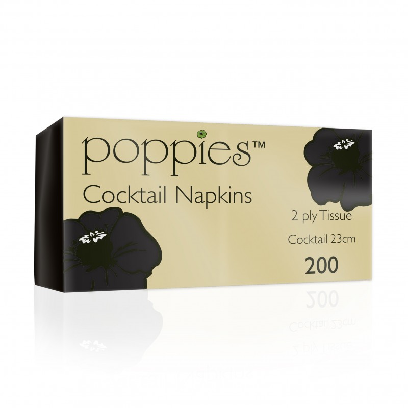 Tissue Napkins 2ply Black 24cm | James Kidd